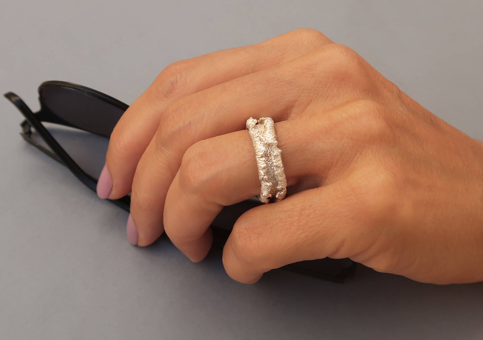 Silver Trail Ring Enamel Jewelry Green Ring Silver Enamel | Etsy