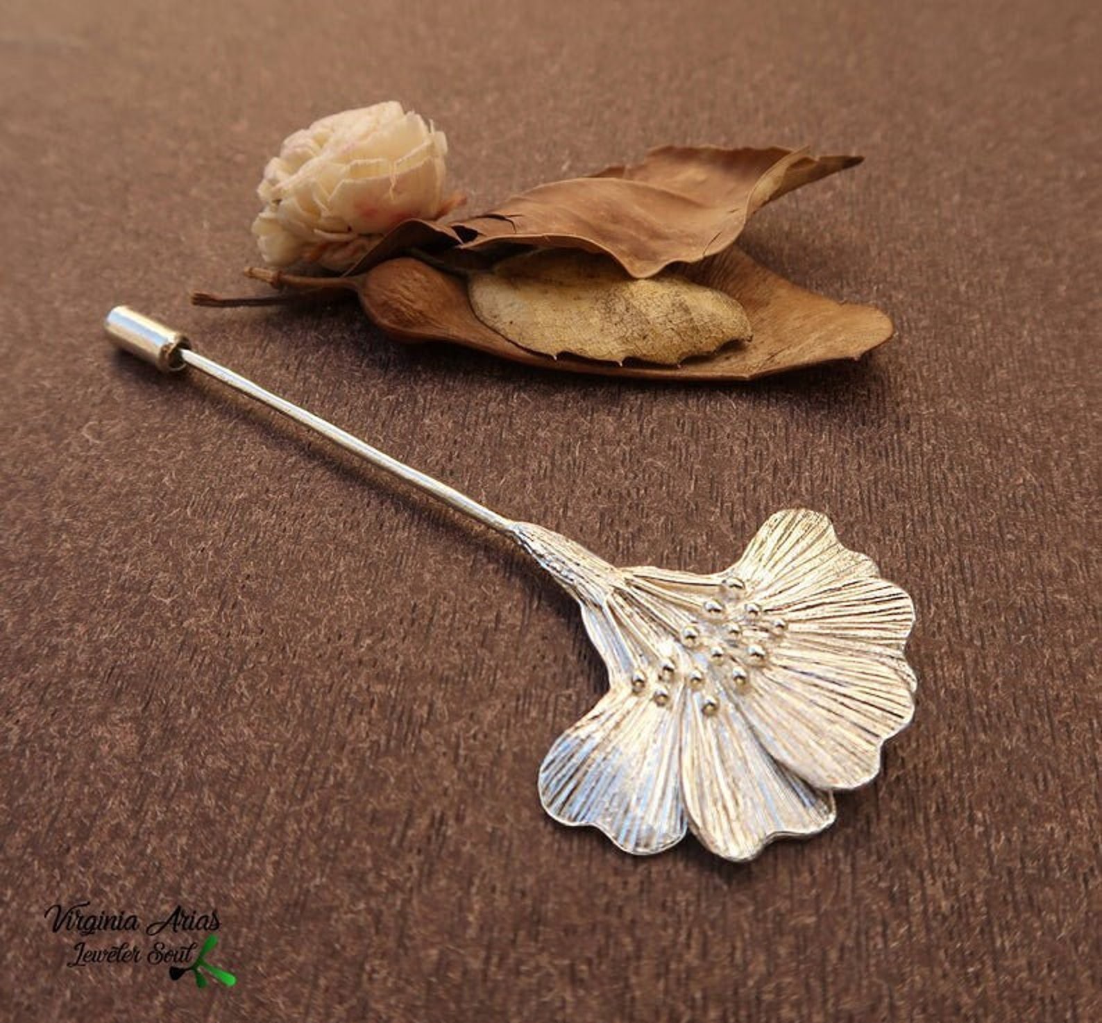 Silver Flower Brooch, Flower Pin on Silver Gift for Women - Etsy Canada