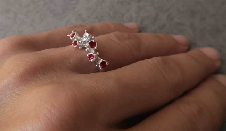 Red Coral Ring Sterling silver red Ring | Etsy