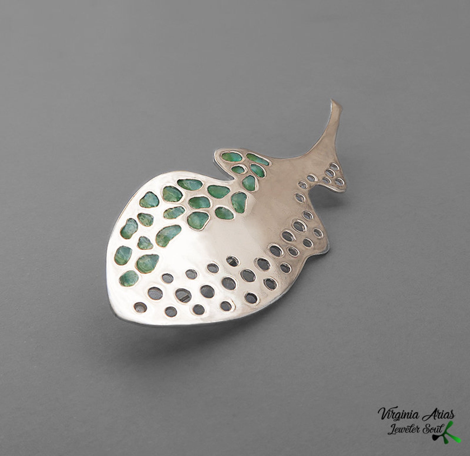 Leaf Brooch Sterling Silver Organic Brooch Contemporary - Etsy