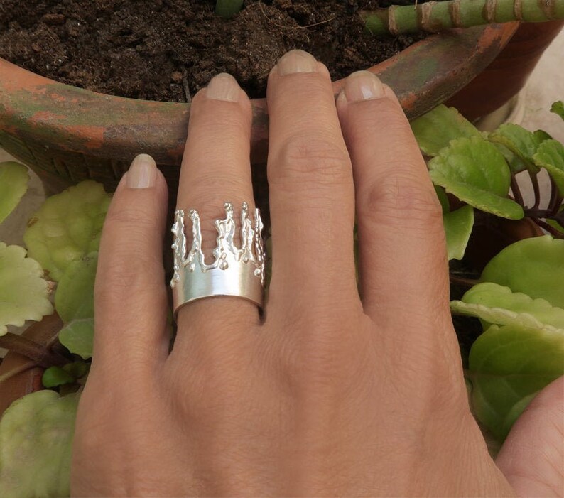 Silver Drip Ring Modern Ring Sterling Silver Jewelry Drop - Etsy