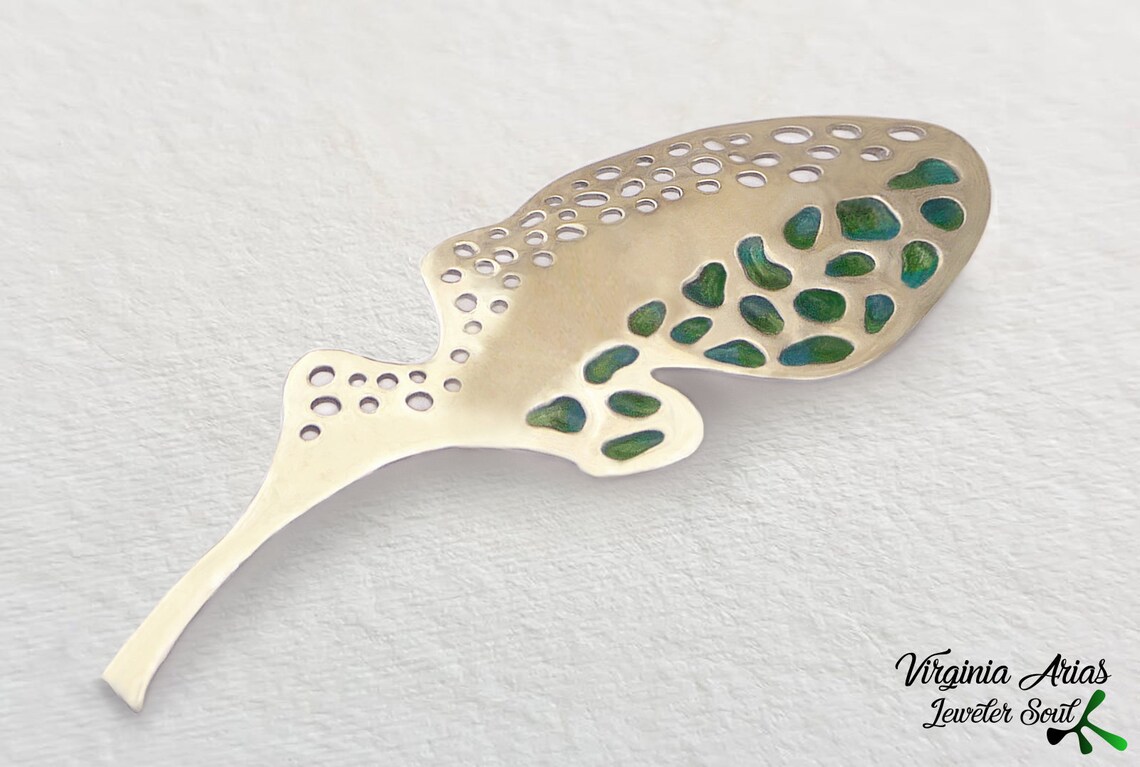 Leaf Brooch Sterling Silver Organic Brooch Contemporary - Etsy