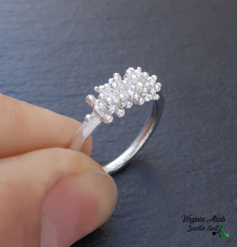 Sterling Silver Ring with balls Minimalist Silver Ring | Etsy