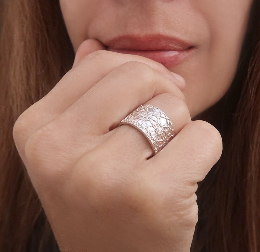 Sterling Silver Lace Ring Contemporary, Lace Ring Band Wedding Band ...