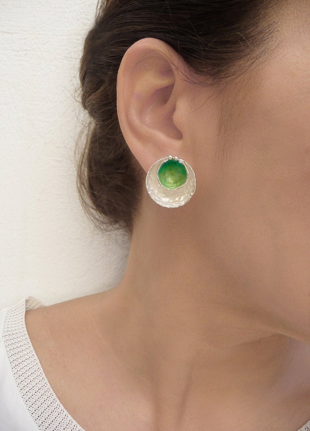 Light Green Earrings Sterling Silver Handmade, Women Jewelry Gift - Etsy