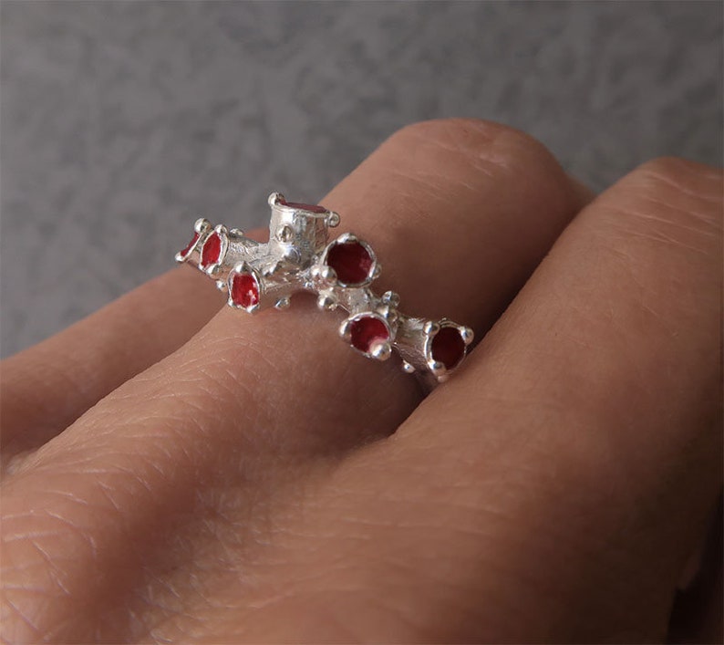 Red Coral Ring Sterling silver red Ring | Etsy