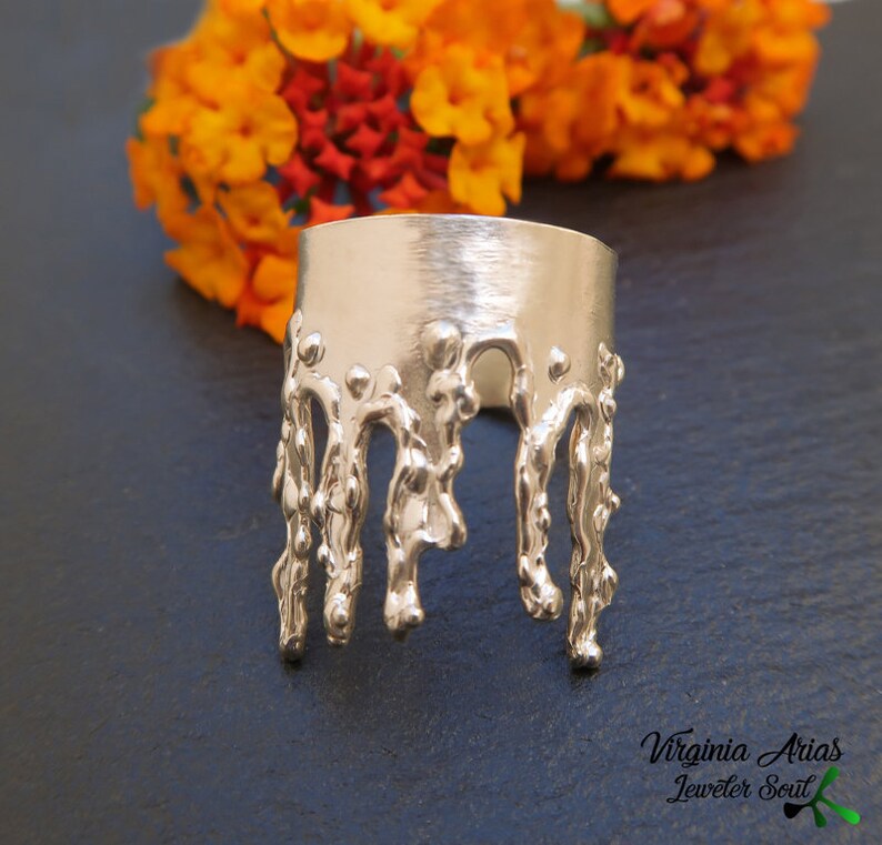 Silver Drip Ring Modern Ring Sterling Silver Jewelry Drop - Etsy