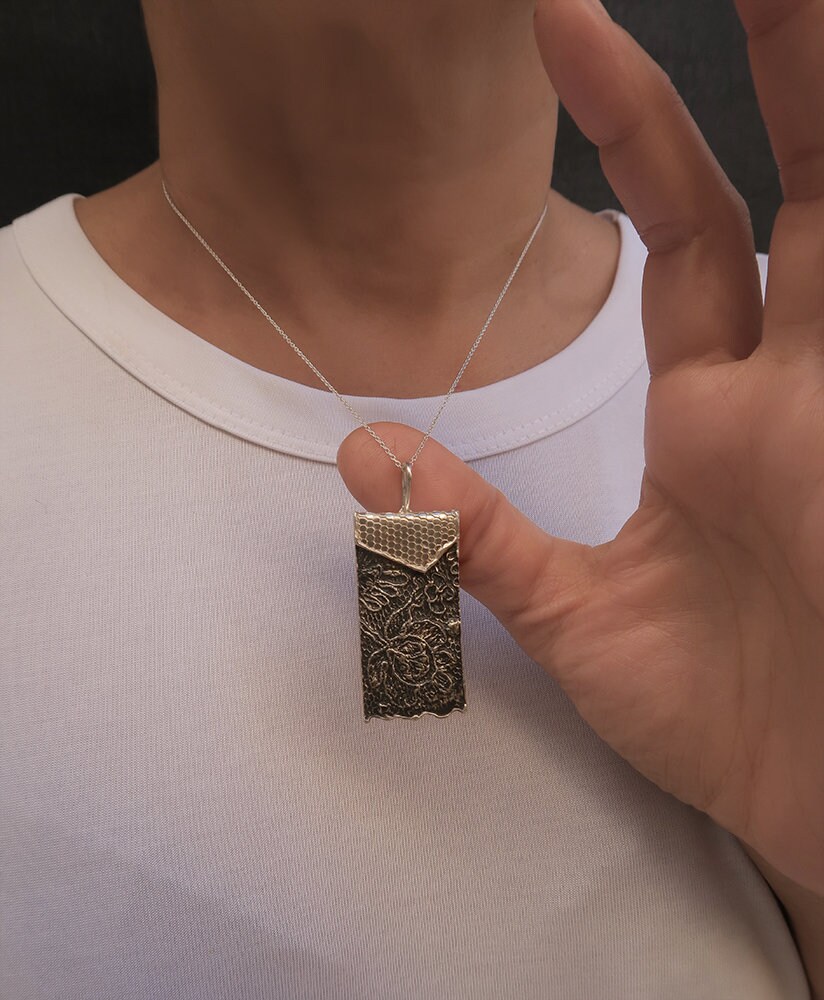 Silver Lace Pendant Necklace Handmade Lace Jewelry Oxidized - Etsy