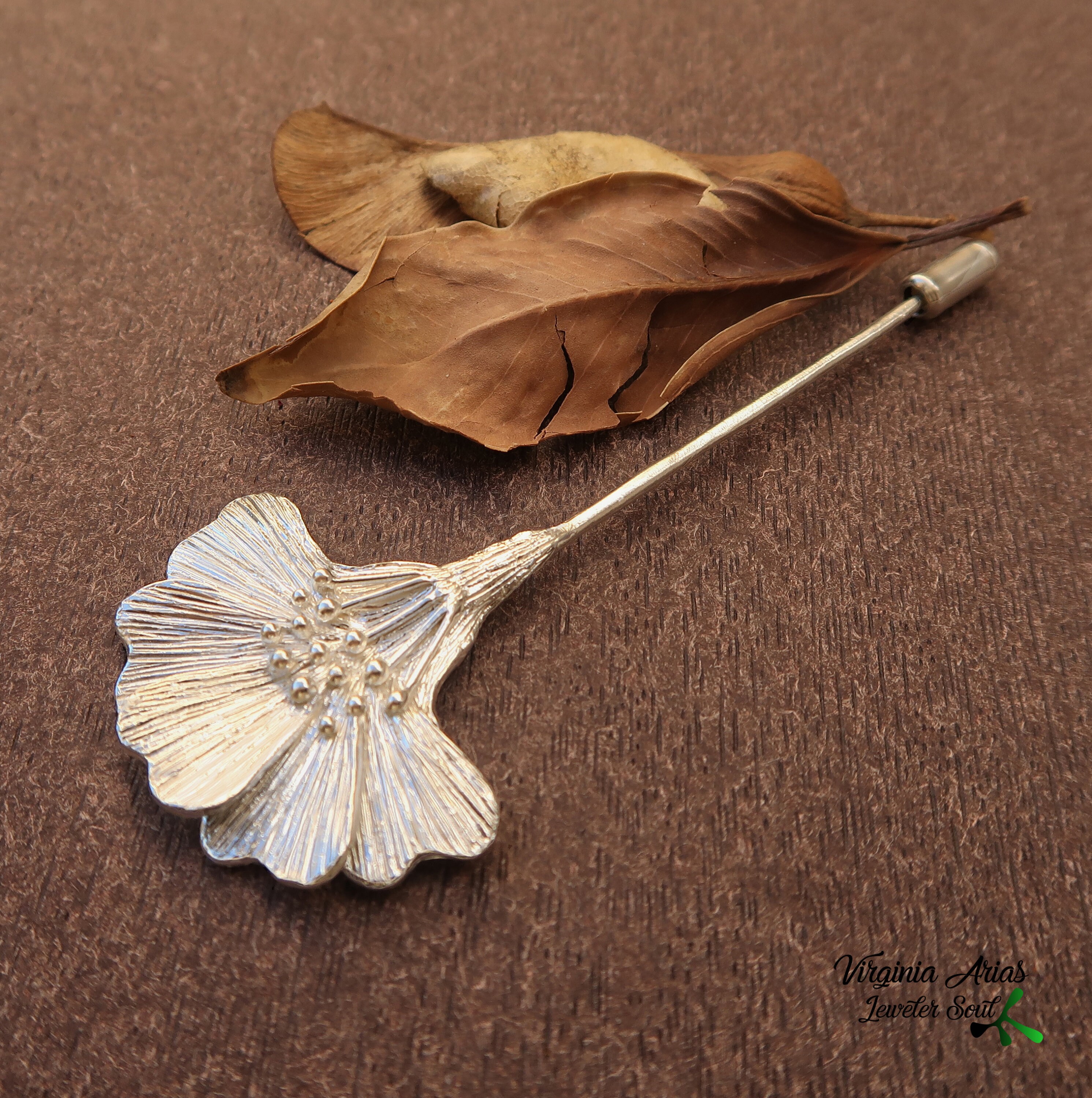 Silver Flower Brooch, Flower Pin on Silver Gift for Women - Etsy Canada