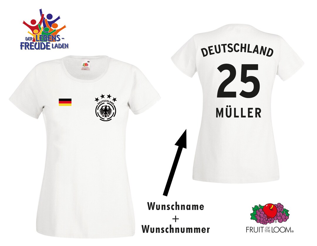 Football EM 2021 - Germany Soccer Jersey Lady Fit T-shirt - Coat of ...