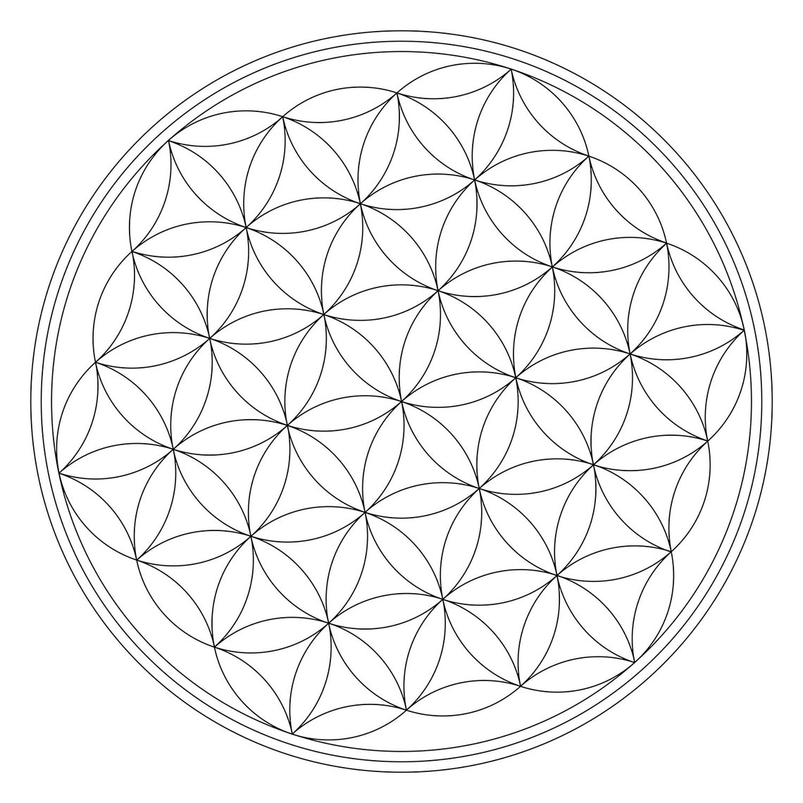 Flower of Life - Art Therapy Coloring Canvas - Canvas Coloring on ...