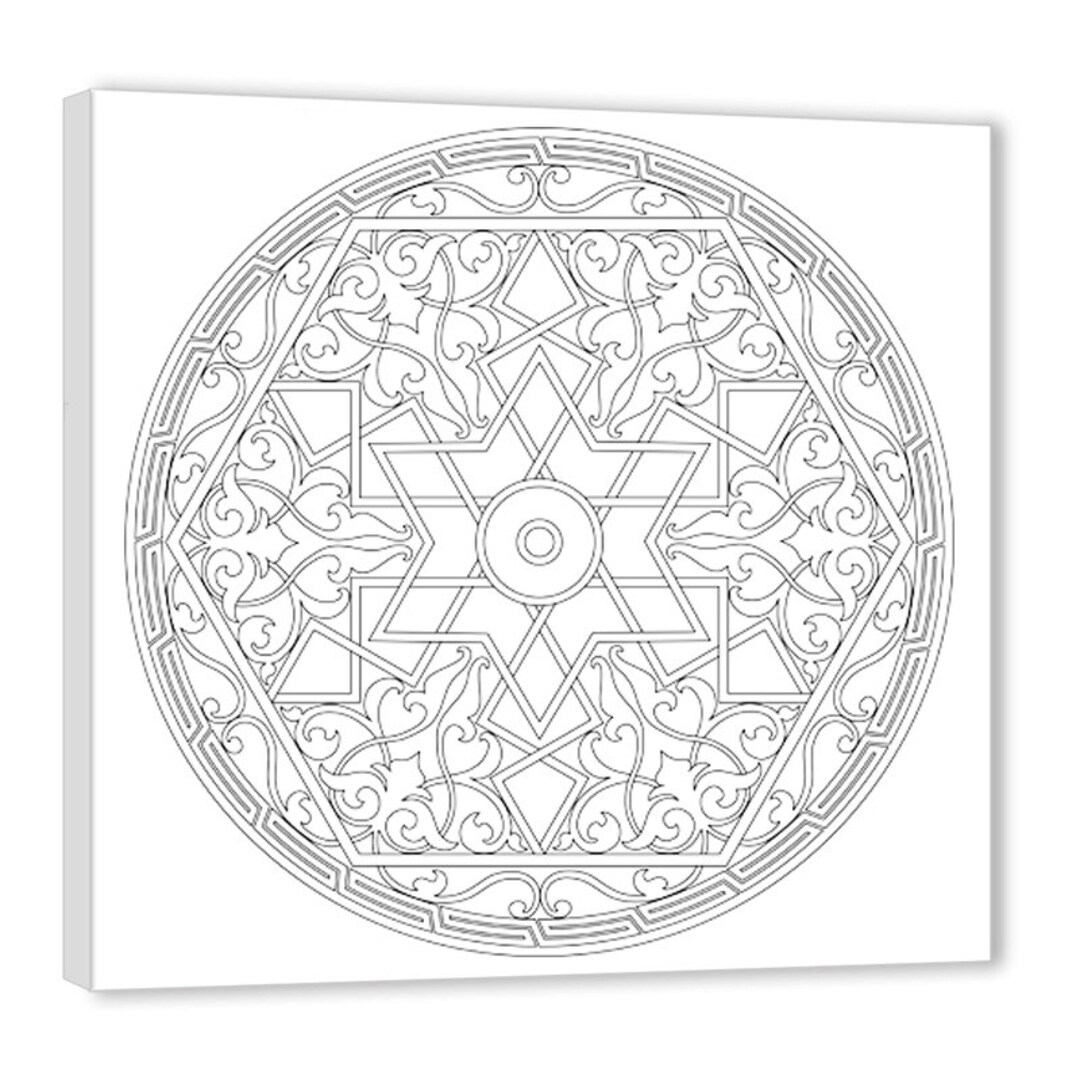 Islamic Design - Art Therapy Coloring Canvas - Canvas Coloring on ...