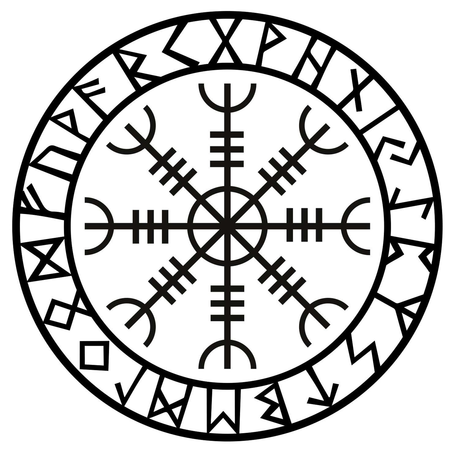 Wall Sticker Helm of Awe - Wall Decal - Norse Protection Symbol ...