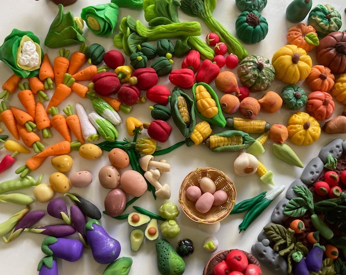 Fairy Garden, Miniature Veggies, Mini Veggies, Mini Food, Polymer Clay ...