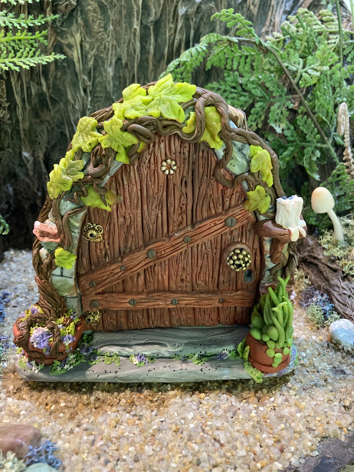 Ivy Fairy Door, Free Standing Fairy Door, Miniature Fairy Garden Door ...