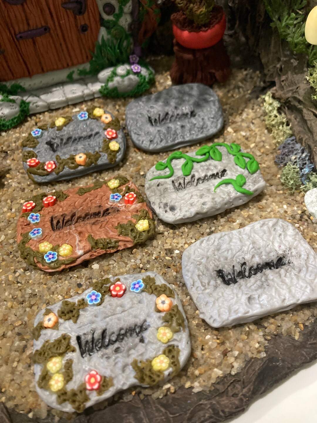 Miniature Fairy Garden Door Mat, Door Mat, Fairy Garden, Mini Garden ...