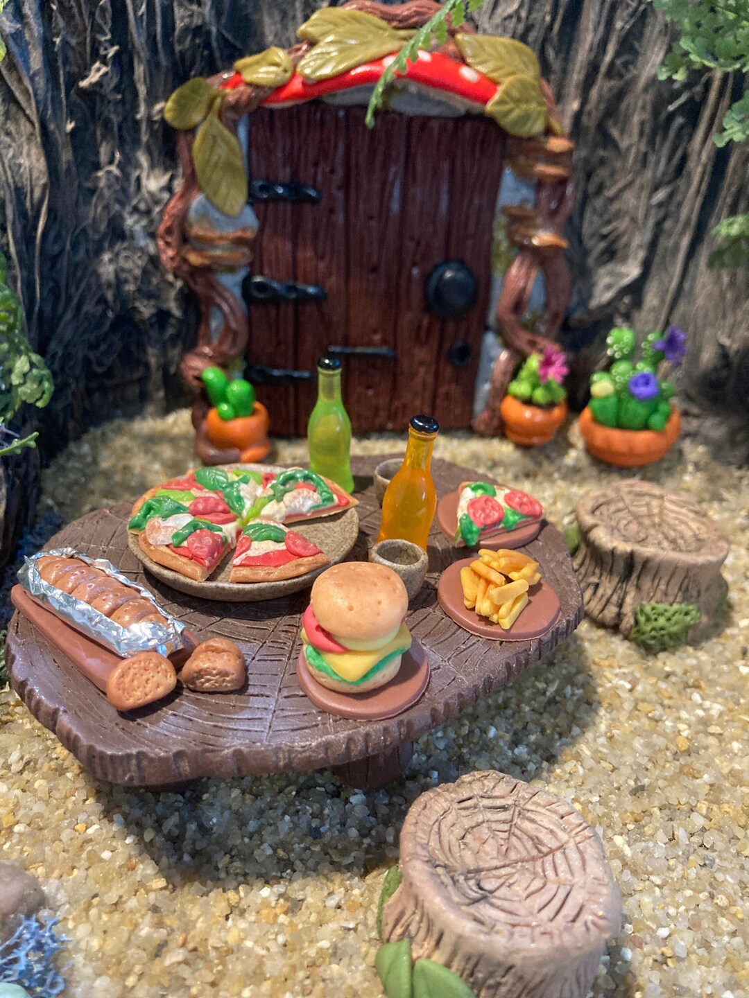 Fairy Fast Food, Fairy Food, Fairy Pizza, Miniature Doll Pizza, Pizza ...