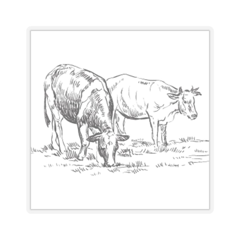 Two Cows Outline Kiss-cut Stickers - Etsy