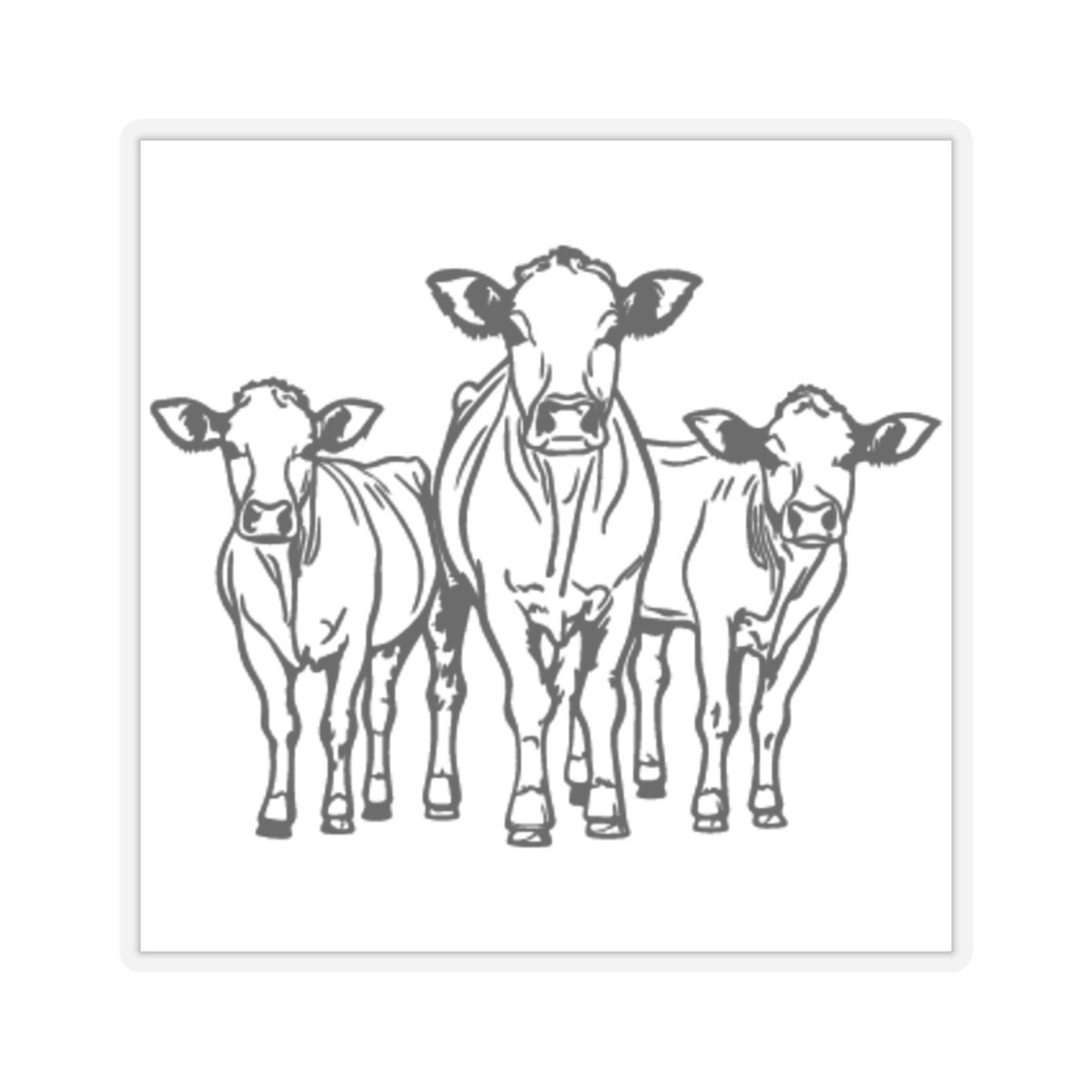 Three Cows Outline Western Kiss-cut Stickers - Etsy
