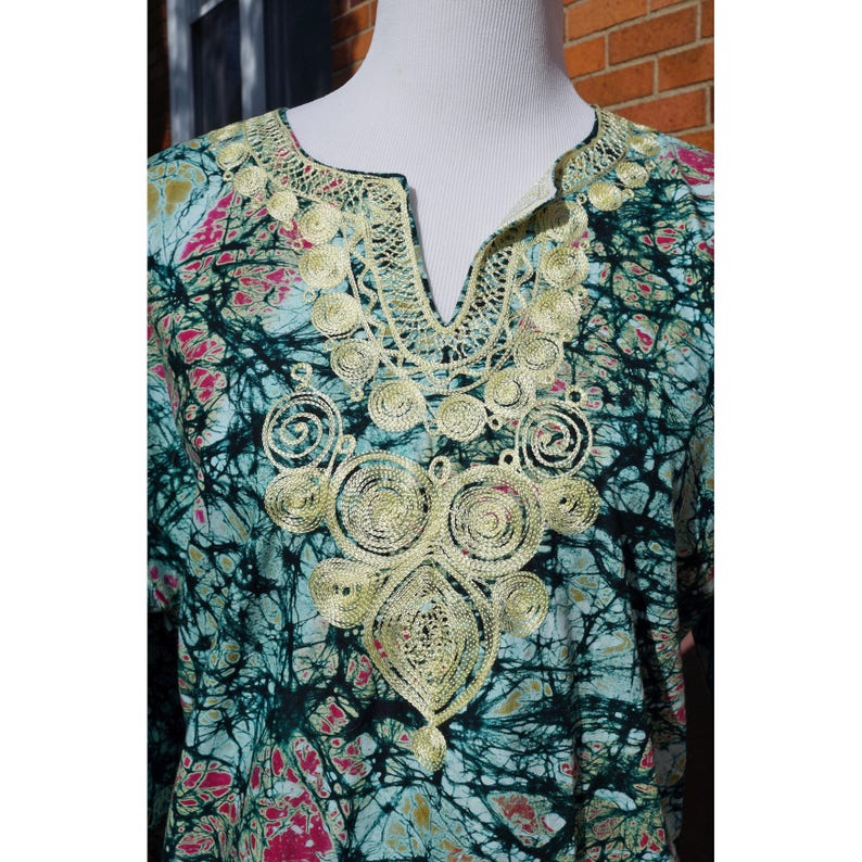 Vintage Batik Tunic Embroidered Kurta Handmade Hand Dyed - Etsy