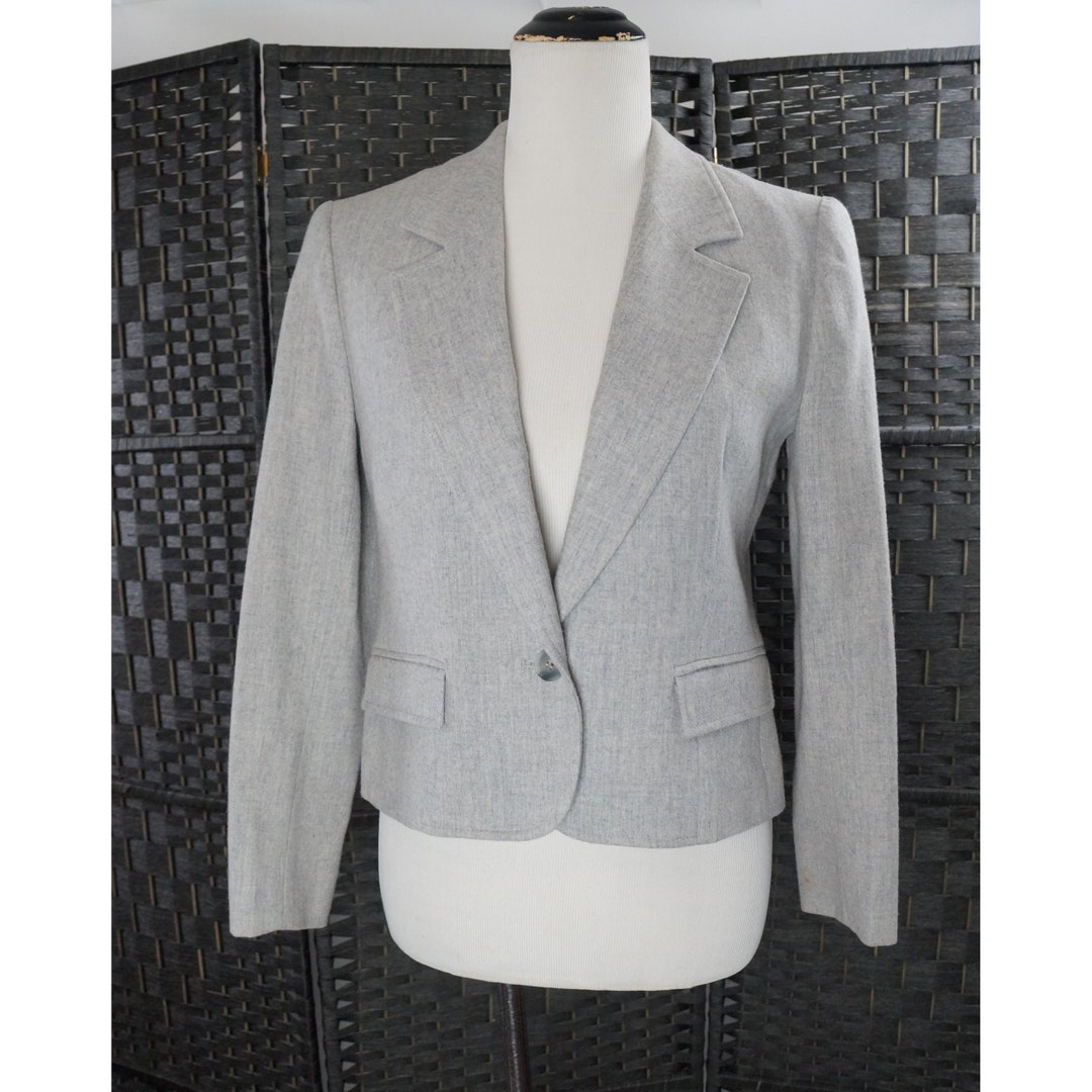 Vintage Pendleton Wool Blazer, Light Gray, Minimalist, Office Wear - Etsy