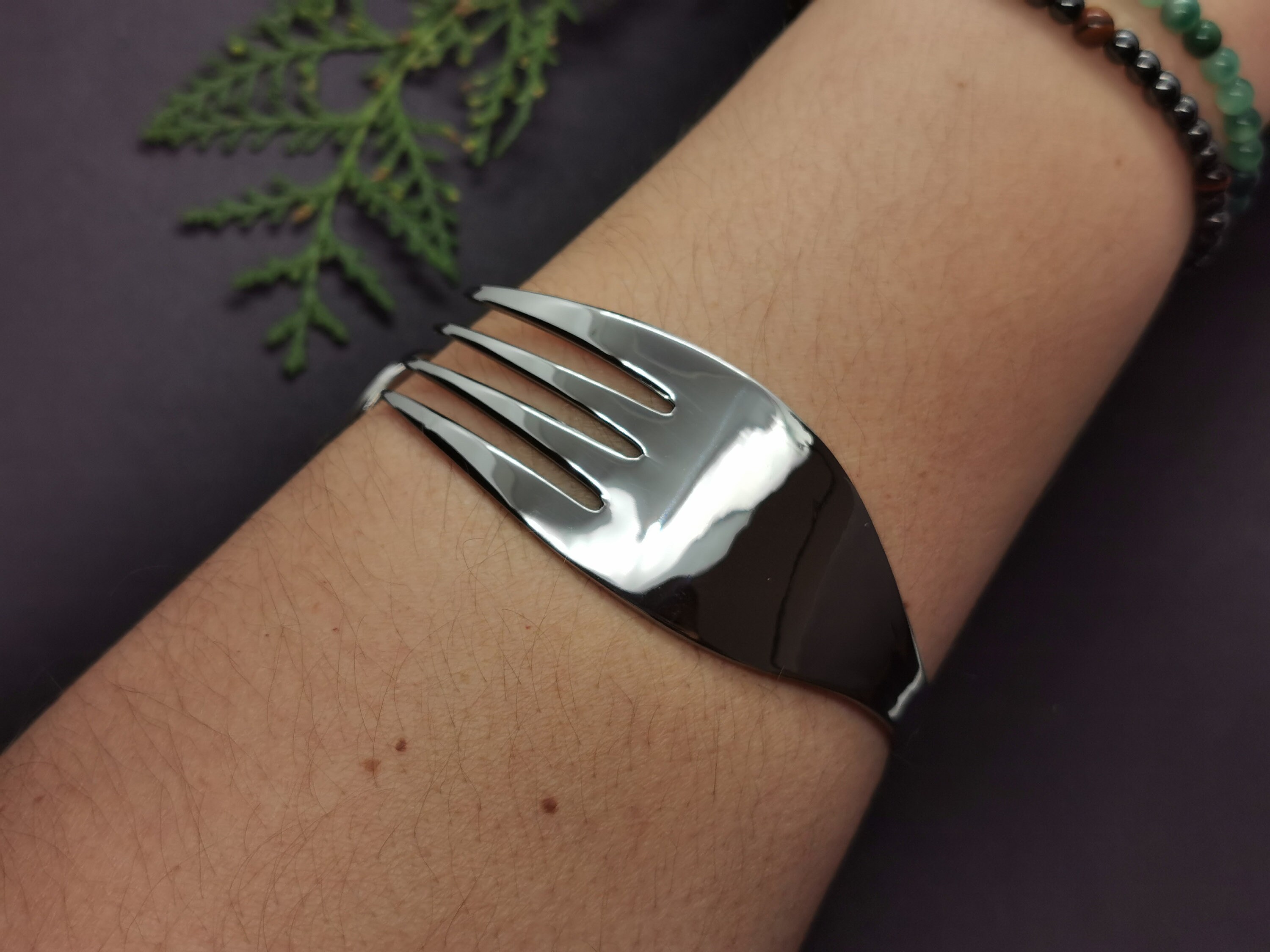 Chef bracelet fork bracelet silver cuff bracelet for men | Etsy