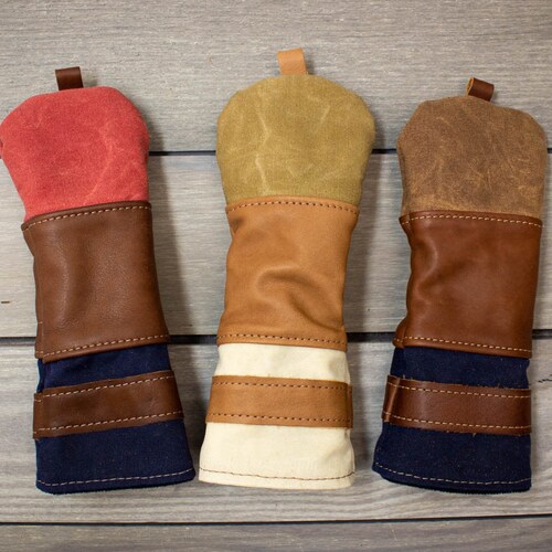 Waxed Cotton Duck and Leather Putter Cover Handcrafted Golf - Etsy