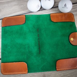 Leather Golf Scorecard Holder, Handstitched, Golf Gifts, Yardage Book ...