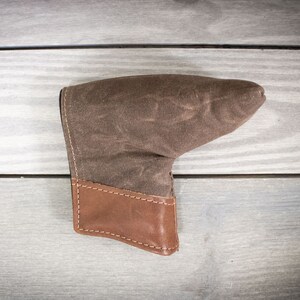 Waxed Cotton Duck and Leather Putter Cover- Black, Handcrafted, Golf ...
