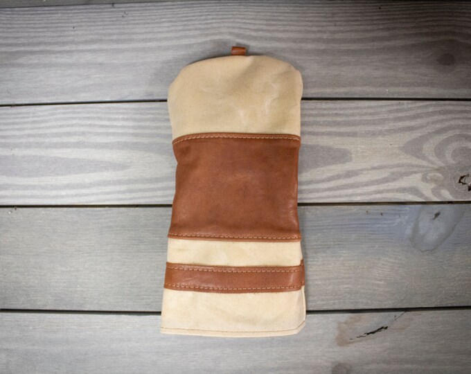 Heritage Style Driver Golf Club Cover- Waxed Cotton Duck and Leather ...