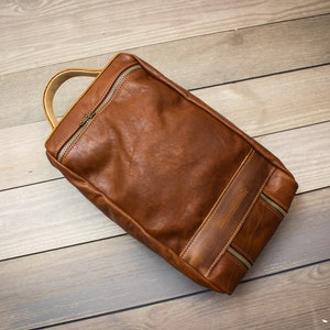 Leather Shoe Bag, Chestnut Leather Shoe Bag, Handcrafted, Golf Shoe Bag ...