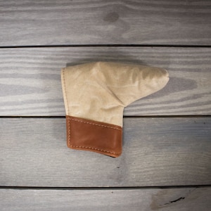 Waxed Cotton Duck and Leather Putter Cover- Black, Handcrafted, Golf ...