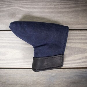 Waxed Cotton Duck and Leather Putter Cover- Black, Handcrafted, Golf ...