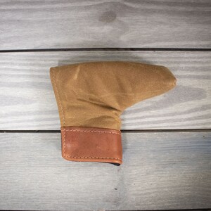Waxed Cotton Duck and Leather Putter Cover- Black, Handcrafted, Golf ...