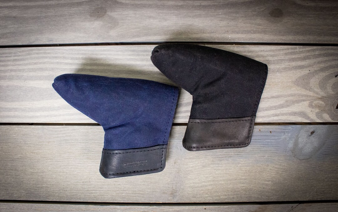 Waxed Cotton Duck and Leather Putter Cover Black - Etsy