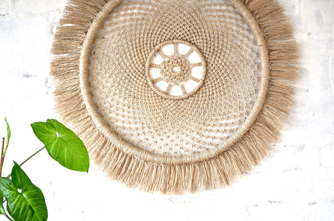 Custom Made Extra Large Circular Jute Macrame Wall Hanging - Etsy