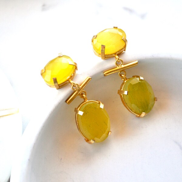 Yellow Earrings - Etsy