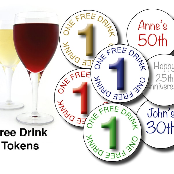 Drink Tokens - Etsy UK