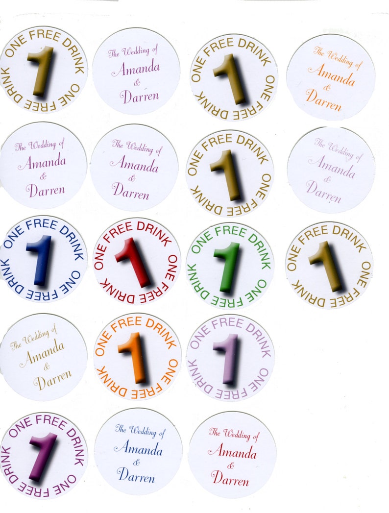 Personalised Drinks Tokens Pack of 100 Use at Parties to - Etsy