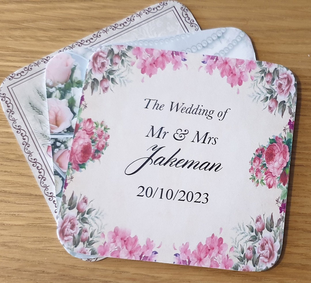 50 Personalised Beer Mats, 1mm Thick X 95mm X 95mm, Any Wording. - Etsy