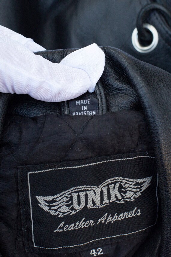 Rare Unusual Vintage Unik Leather Jacket Zip Off Slee… - Gem