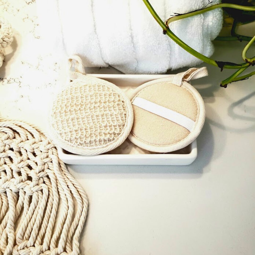 Exfoliating Ramie Facial Pad Set of 2 , Gentle Face Exfoliator . Plant ...