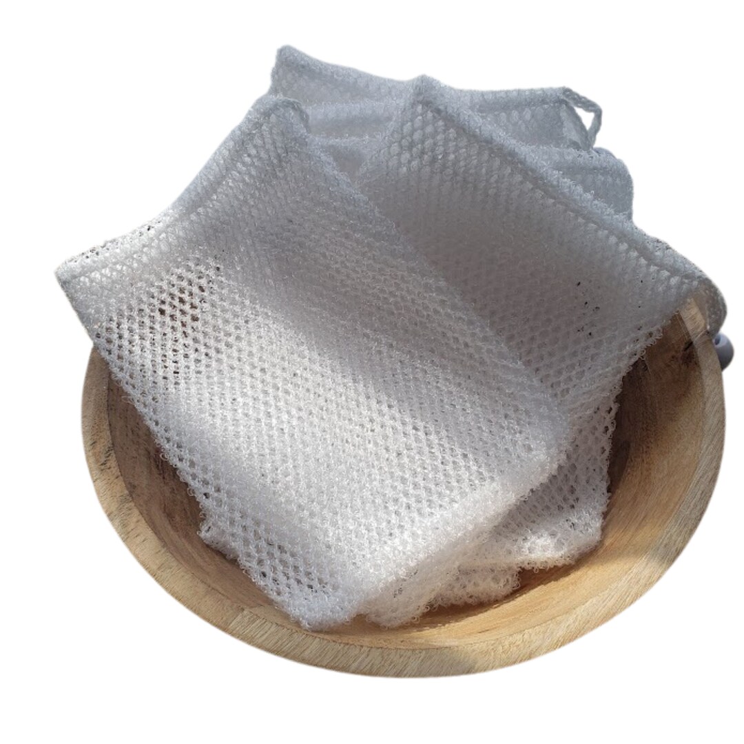 African Sponge Mesh Soap Saver Pouch , One Soap Saver Bag , Zero Waste ...