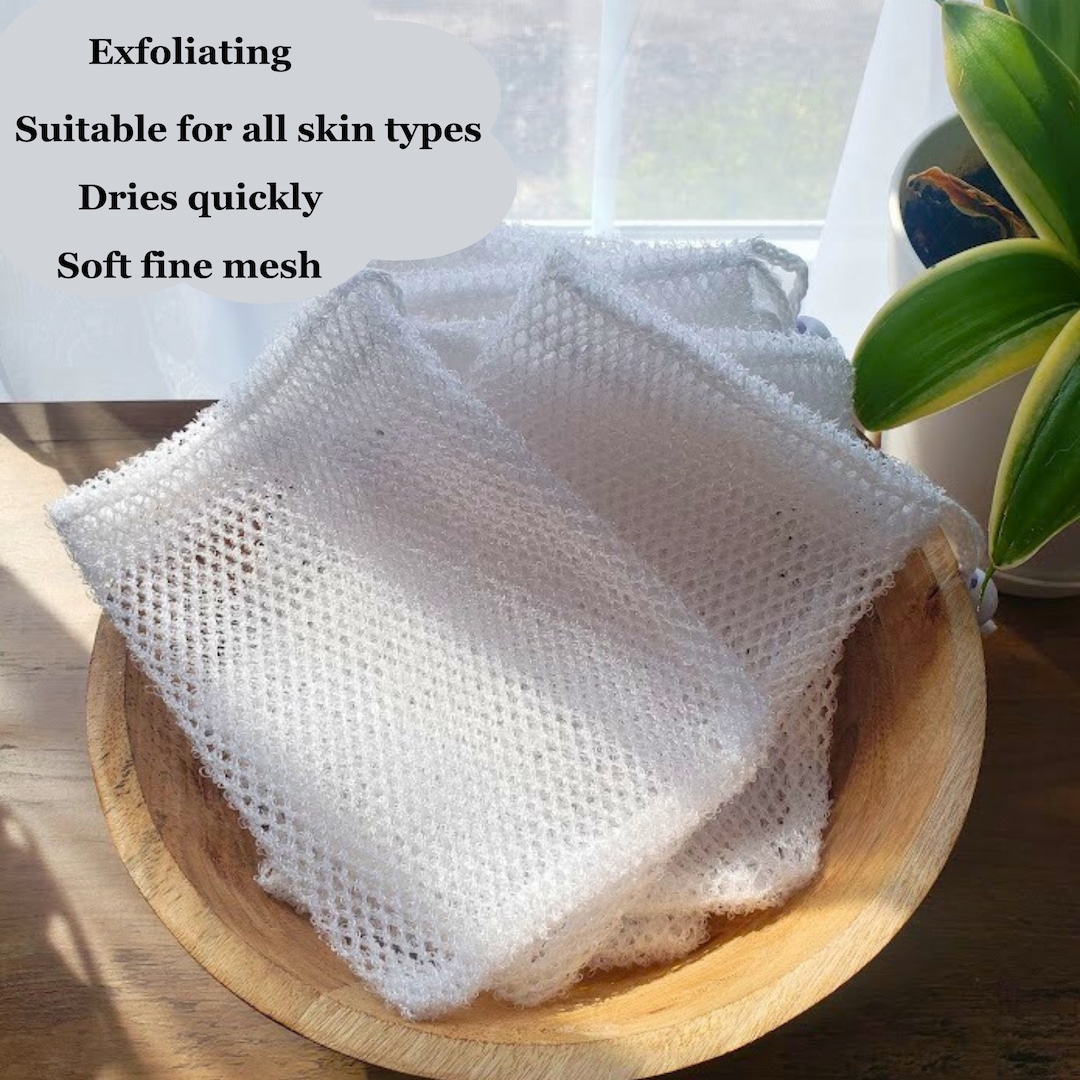African Sponge Mesh Soap Saver Pouch , One Soap Saver Bag , Zero Waste ...