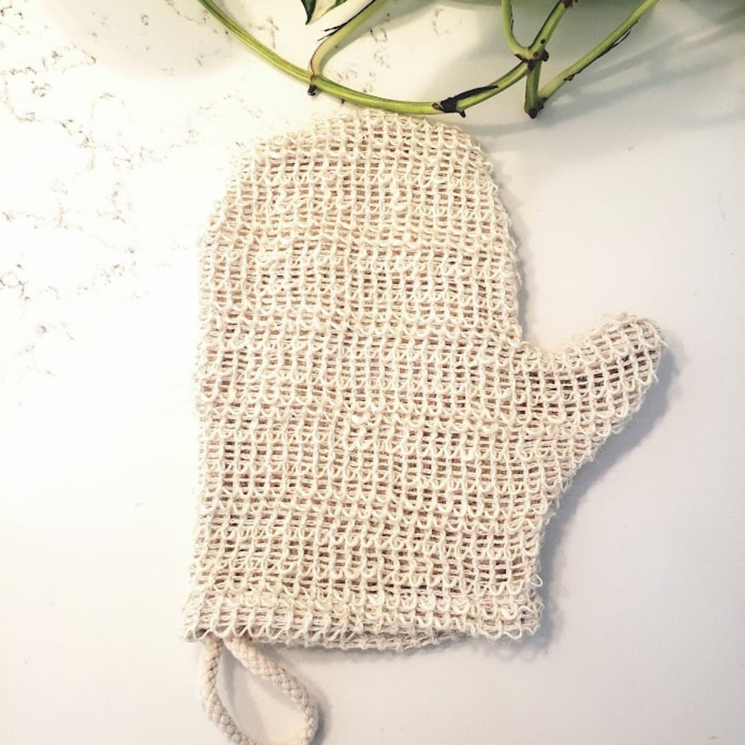 Sisal Exfoliating Bath Mitt: Natural Fiber Scrub Glove - Etsy