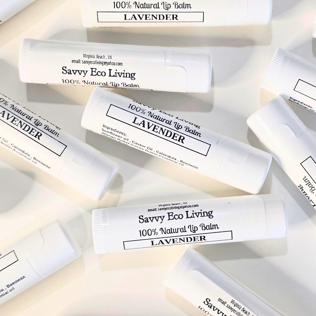 Lavender Lip Balm , Natural Lip Balm, .15oz Savvy Eco Living - Etsy