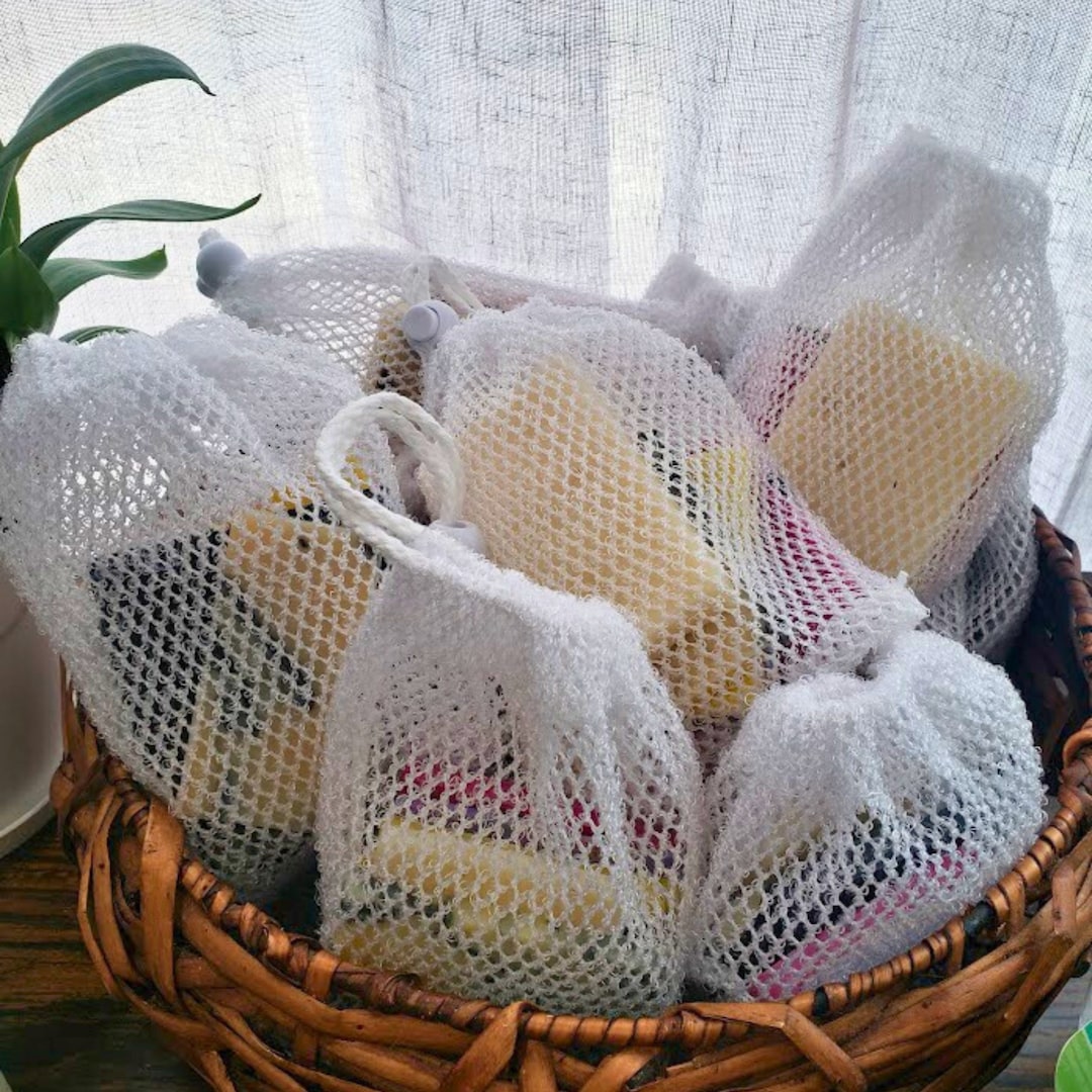 1 African Net Mesh Soap Saver Bag Filled With Soap Ends , Mini Sample ...