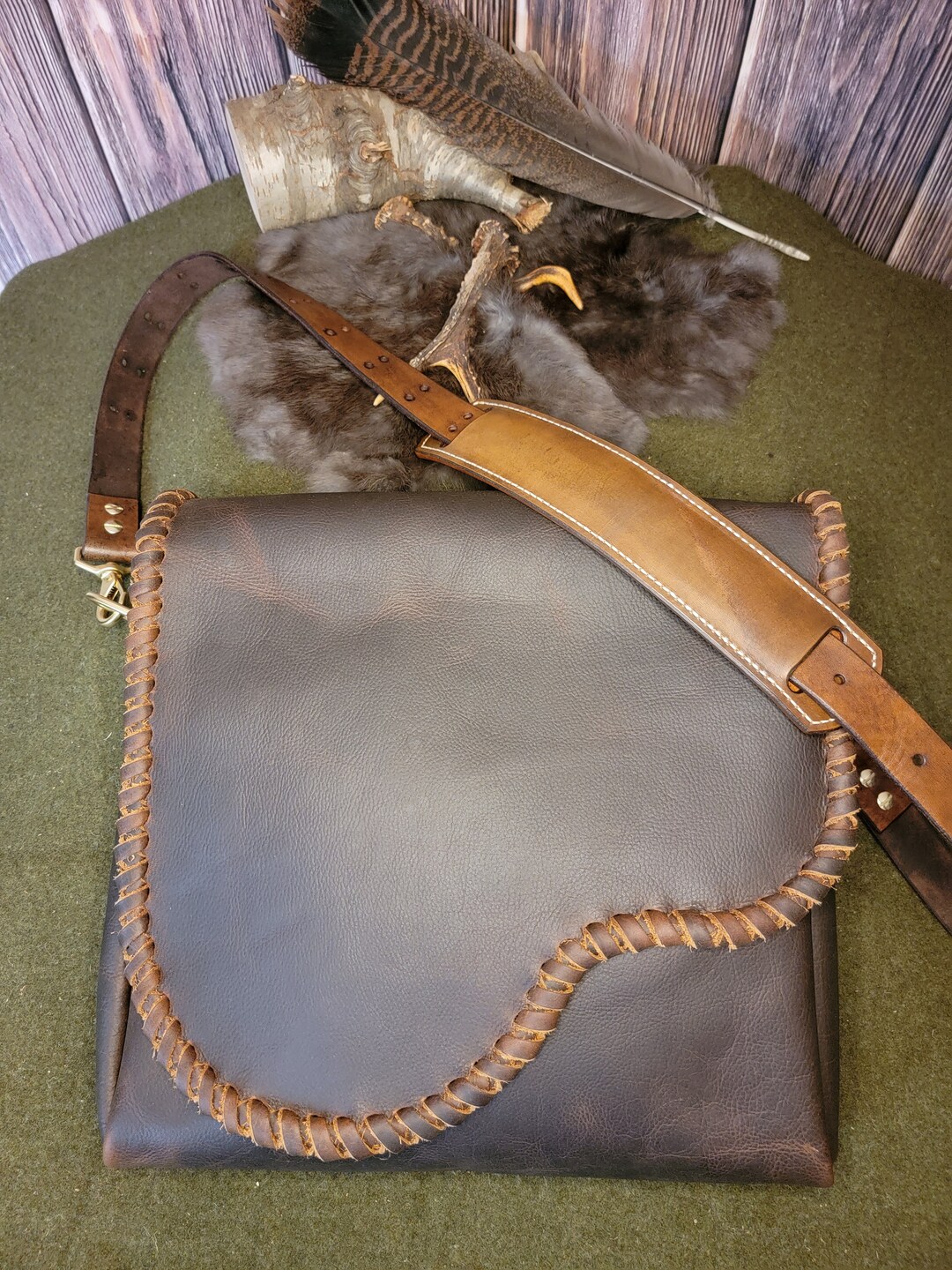 Leather Haversack -- Hand-stitched Oil-tanned Leather Satchel ...