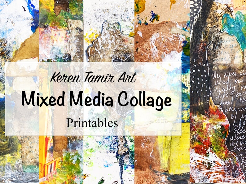 Mixed Media Collage Printable Papers #1 - Etsy
