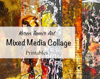 Mixed Media Collage Printable Papers 1 | Etsy